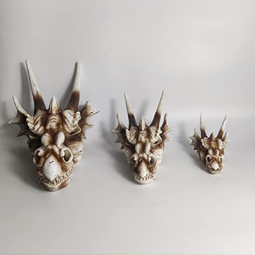 AzjioLi Aquarium and Fish-Tank Decorations Reptile-Hide Terrarium-Décor - Dragon Imitation Skull Model(Medium)