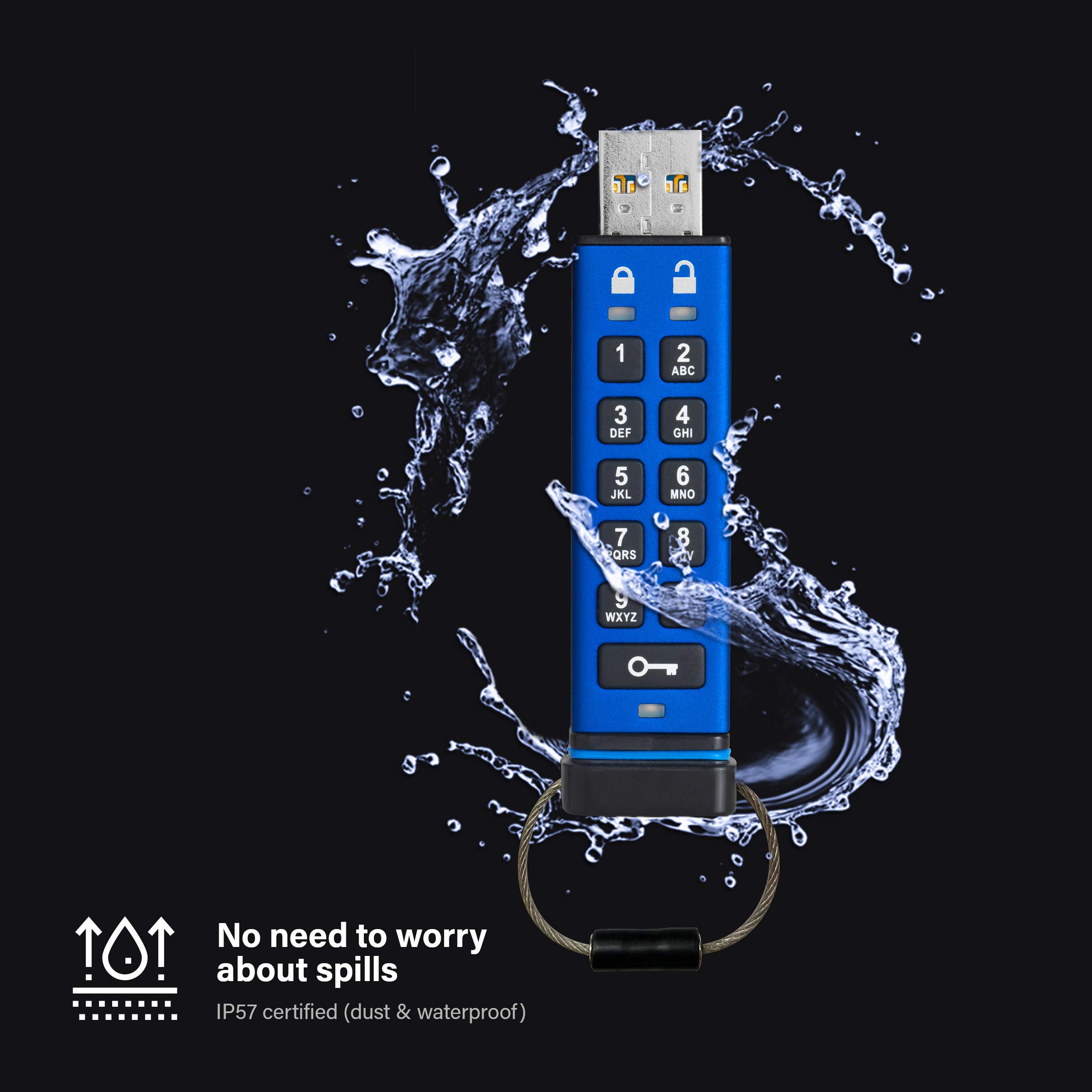 iStorage datAshur PRO 32 GB | Encrypted USB Memory Stick | FIPS 140-2 Level 3 Certified | Password protected | Dust/Water Resistant | IS-FL-DA3-256-32