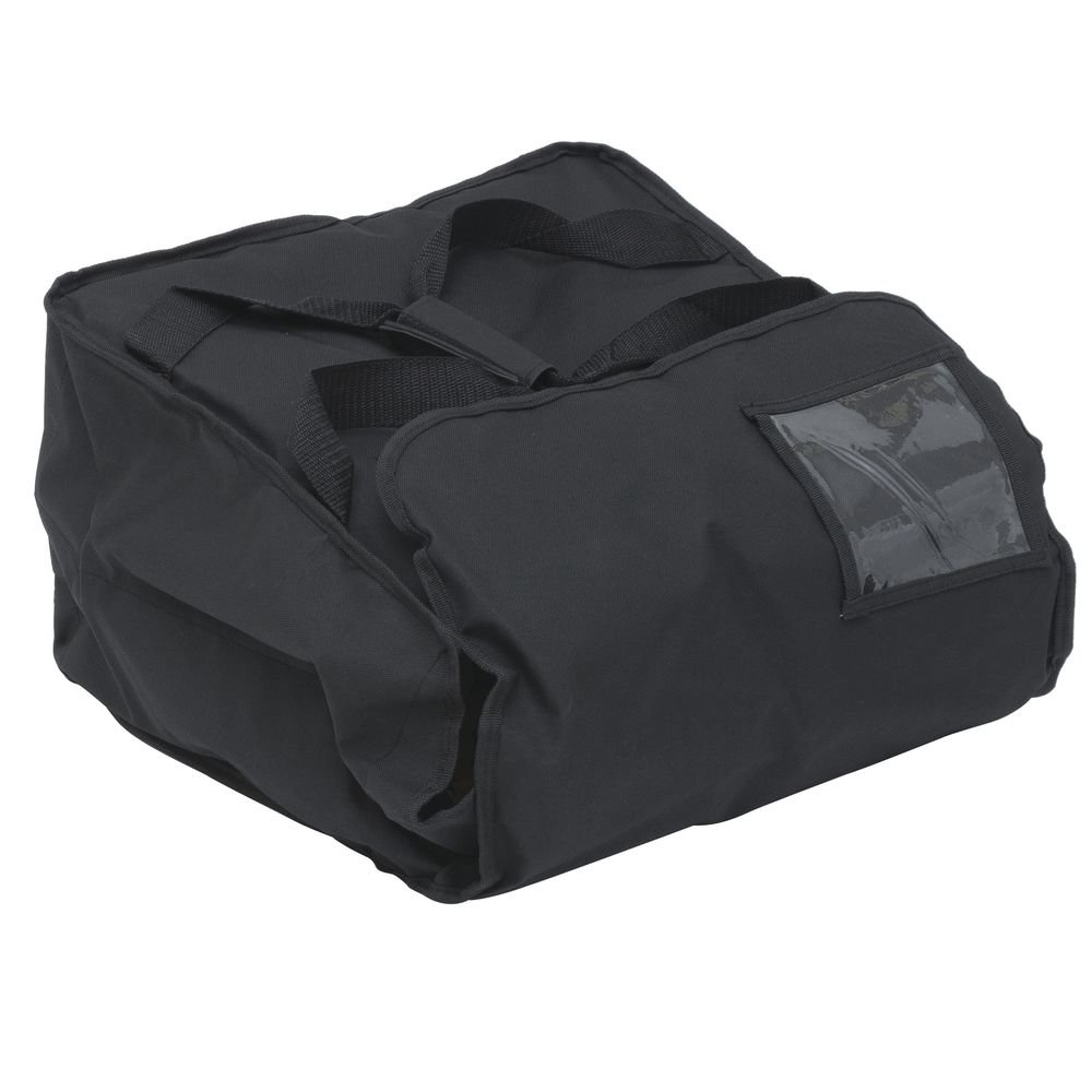 HUBERT Insulated Pizza Delivery Bag Black Nylon Side Loading g - 16" L x 16" W x 10" H