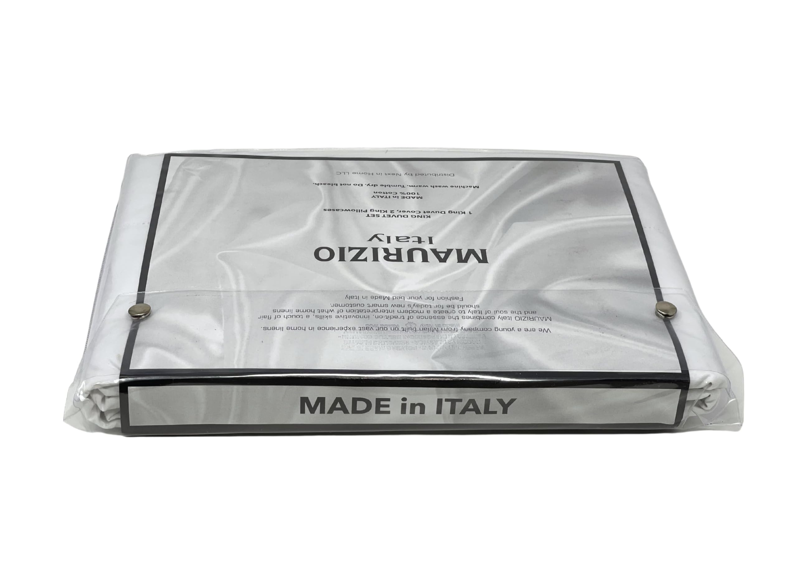 Maurizio Italy 3 Piece 100% Cotton Luxury Duvet Quilt Comforter Cover Set with an Embroidered Hemstitch Detail (King (U.S. Standard))