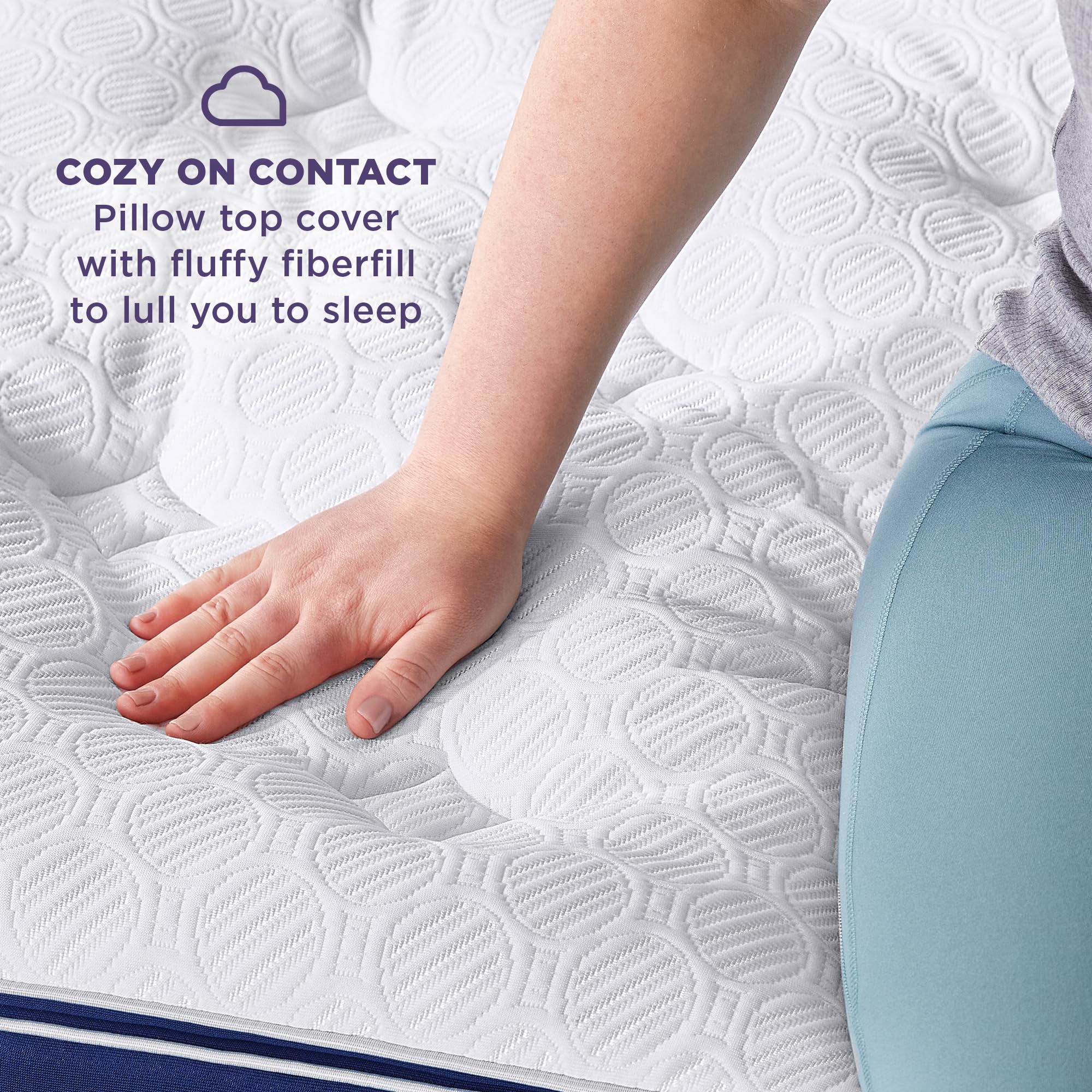 Sleep Innovations Skyler 12 Inch Cooling Gel Memory Foam Mattress, Fiber Fill Pillow Top, Full Size, Bed in a Box, Medium Plush Feel