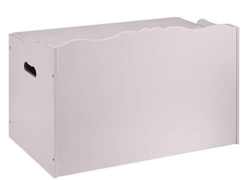 Amazon Basics Kids Toy Box, Wooden Organizer Storage Chest, Gray, 30" x 18" x 19"