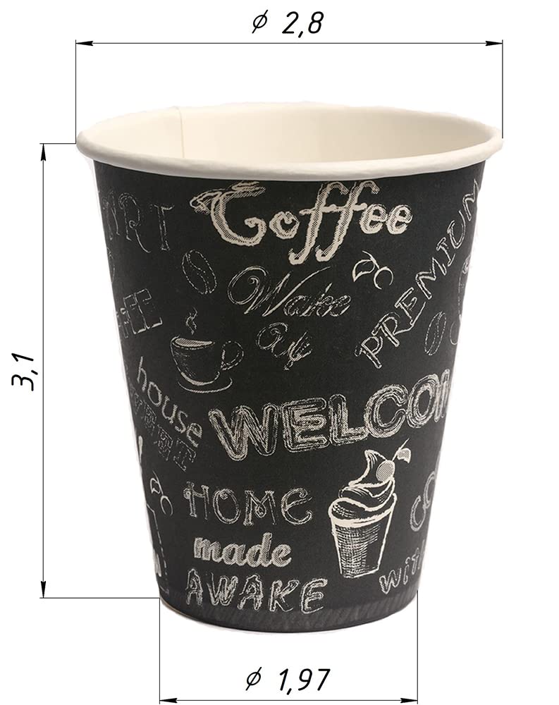 5 oz paper cup, for Coffee, Hot and Cold Drinks, Drinking Cup for Coffee, Water, Tea, Juice, Espresso & Cortado black (Black)