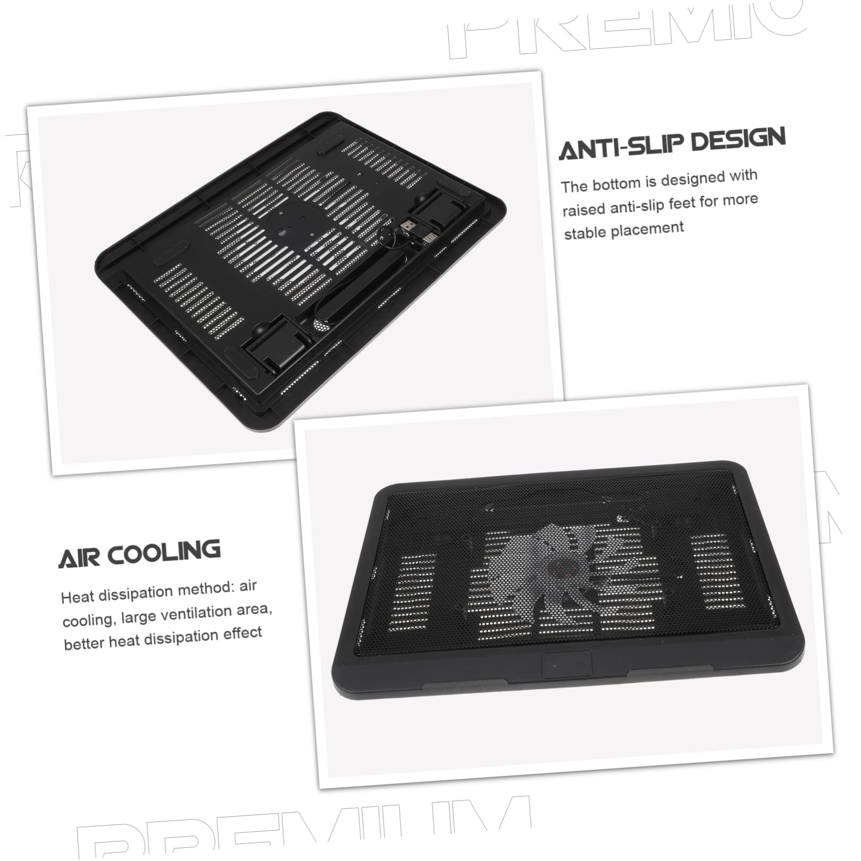 Abaodam Notebook Cooler Tablet Mount Laptop Support Laptop Bracket Gaming Cooling pad Laptop Cooling Stand Tablet car Holder protable Fan Laptop Fan Cooling pad n19 Supplies Iron net Desk