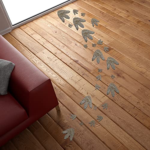 Gersoniel 66 Pcs Dinosaur Decor Footprints Floor Decals Peel and Stick Track Stickers Removable Tracks Wall Vinyl Decal for Baby Nursery Bedroom Home, 3 Sizes