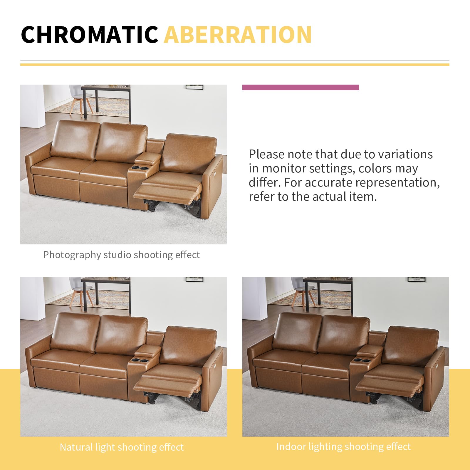 AMERLIFE Power Recliner, Reclining Sectional Sofa with Console& Dual Recliner, Loveseat Recliner Couch with Cup Holder& Charging Socket, Leather Modular Sofa for Living Room