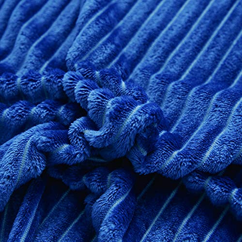 UOZZI BEDDING Flannel Fleece Baby Toddler Blanket All-Season Ultra Soft Plush Thin Small Blanket for Crib -100% Microfiber Polyester Navy Royal Blue 27x39 Inch