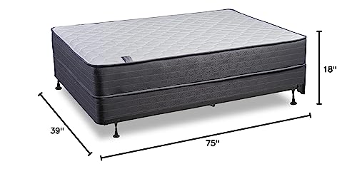 Greaton, 10-Inch Medium Plush Tight top Innerspring Mattress & 8" Wood Box Spring Set with Frame, Twin