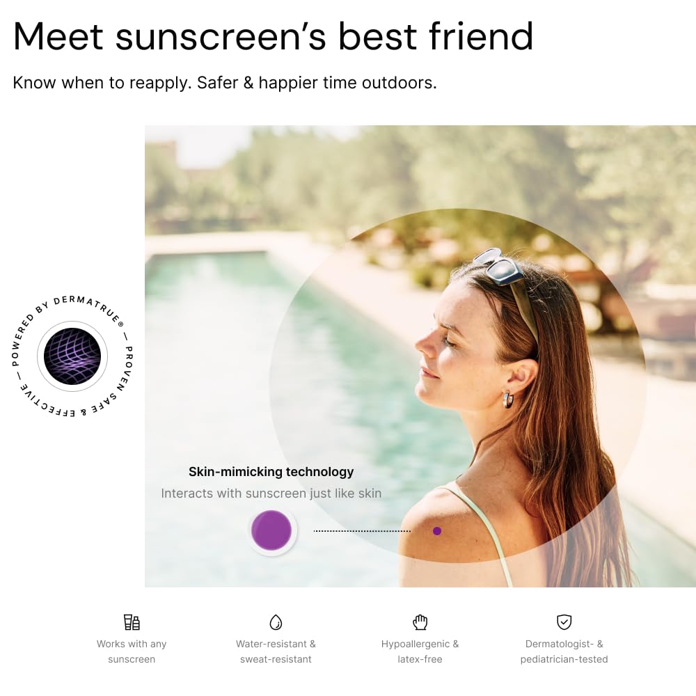 SPOTMYUV UV Detection Stickers for Sunscreen with Patented DERMATRUE SPF Sensing Technology | KNOW WHEN TO REAPPLY SUNSCREEN TO HELP PREVENT SUNBURN - 16 Count