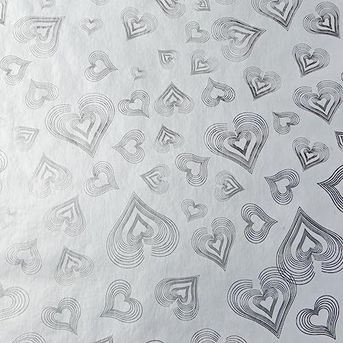 Juvale 3 Rolls Metallic Gift Wrapping Paper Rolls, Holographic Shiny Hearts Wraps for Valentine's Day, Wedding & Birthday, 3 Colors, 17 in x 17.3 ft