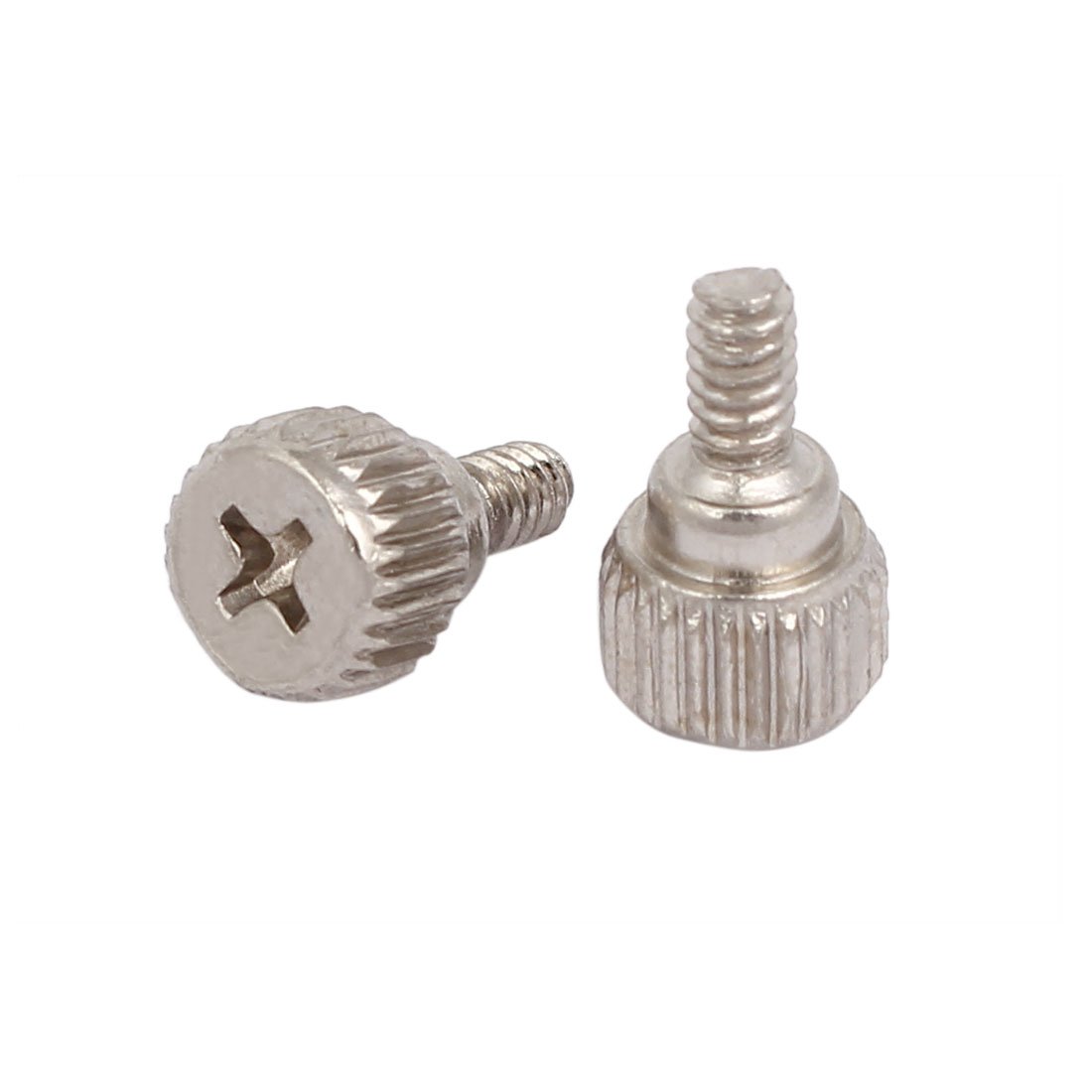 uxcell Computer PC Case Metal Flat Head Knurled Thumb Screw M3.5x6mm Silver Tone 25pcs