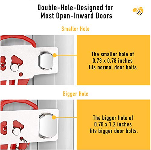 Portable Door Lock for Travel, Apartment Home Security Door Locker from Inside with Drawstring Bag and Drive Save I Need You Here with Me Keychain, Gift for Women and Men