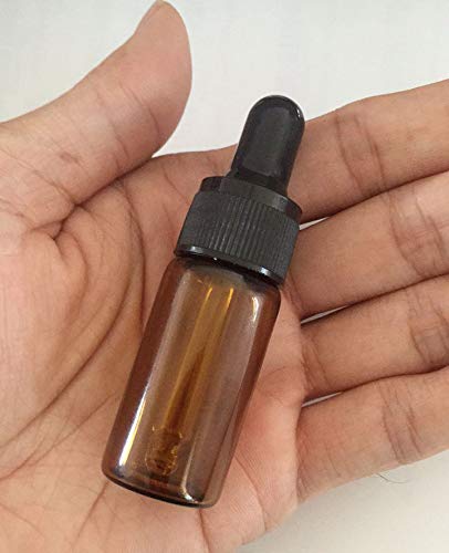 ELFENSTALL- 10pcs 10ml 1/3oz Amber Mini Glass Bottle Amber Sample Vial Small Essential Oil Bottle with Glass Eye Dropper Refillable Containers + 1pc Glass Clean Cloth + 1pc 3ml Dropper