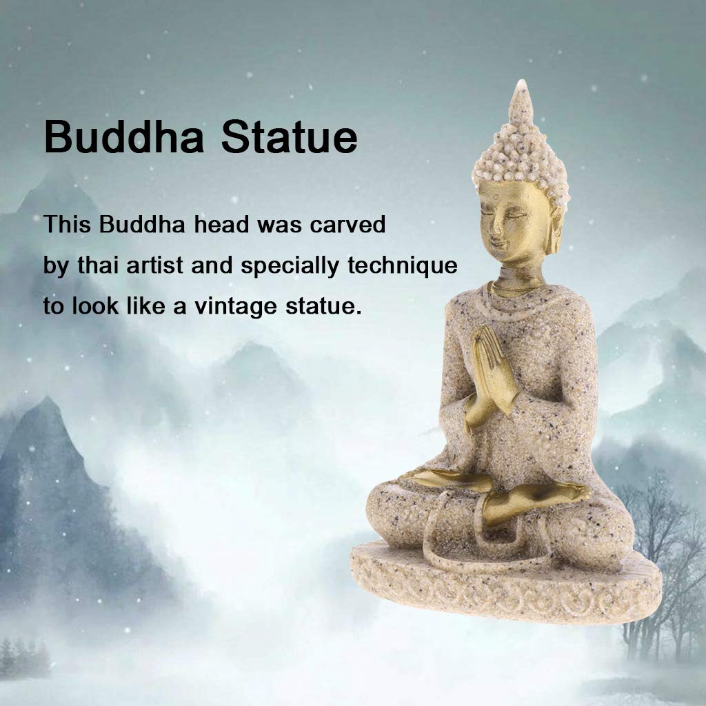 Baoblaze Buddism Buddha Ornaments Maitreya Fengshui Statue Sculpture Handmade Figurine for Home Desktop Office Decor