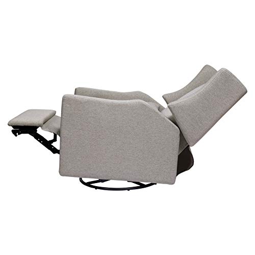 Babyletto Kiwi Electronic Power Recliner and Swivel Glider with USB Port in Performance Grey Eco-Weave, Water Repellent & Stain Resistant, Greenguard Gold and CertiPUR-US Certified