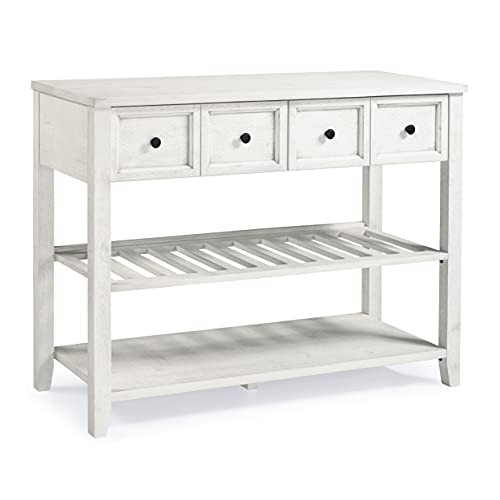 Walker Edison Modern Farmhouse Wood Buffet Sideboard Entryway Serving Storage Cabinet Doors-Dining Room Console, 48 Inch, White