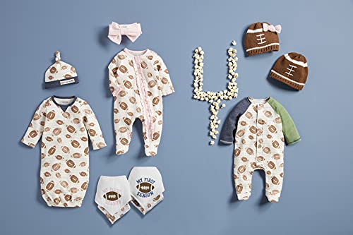Mud Pie baby boys Football Knit Hat, Brown, 6-18 Months US