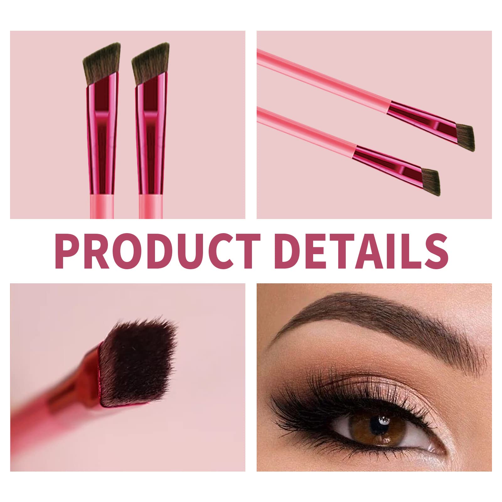 4D Hair Stroke Brow Stamp Brush Set Eyebrow Hair Stroke Brush with Eyebrow Cream Multifunction Ultra-thin Angled Realistic Eyebrow Brush Makeup Kit(Walnut)