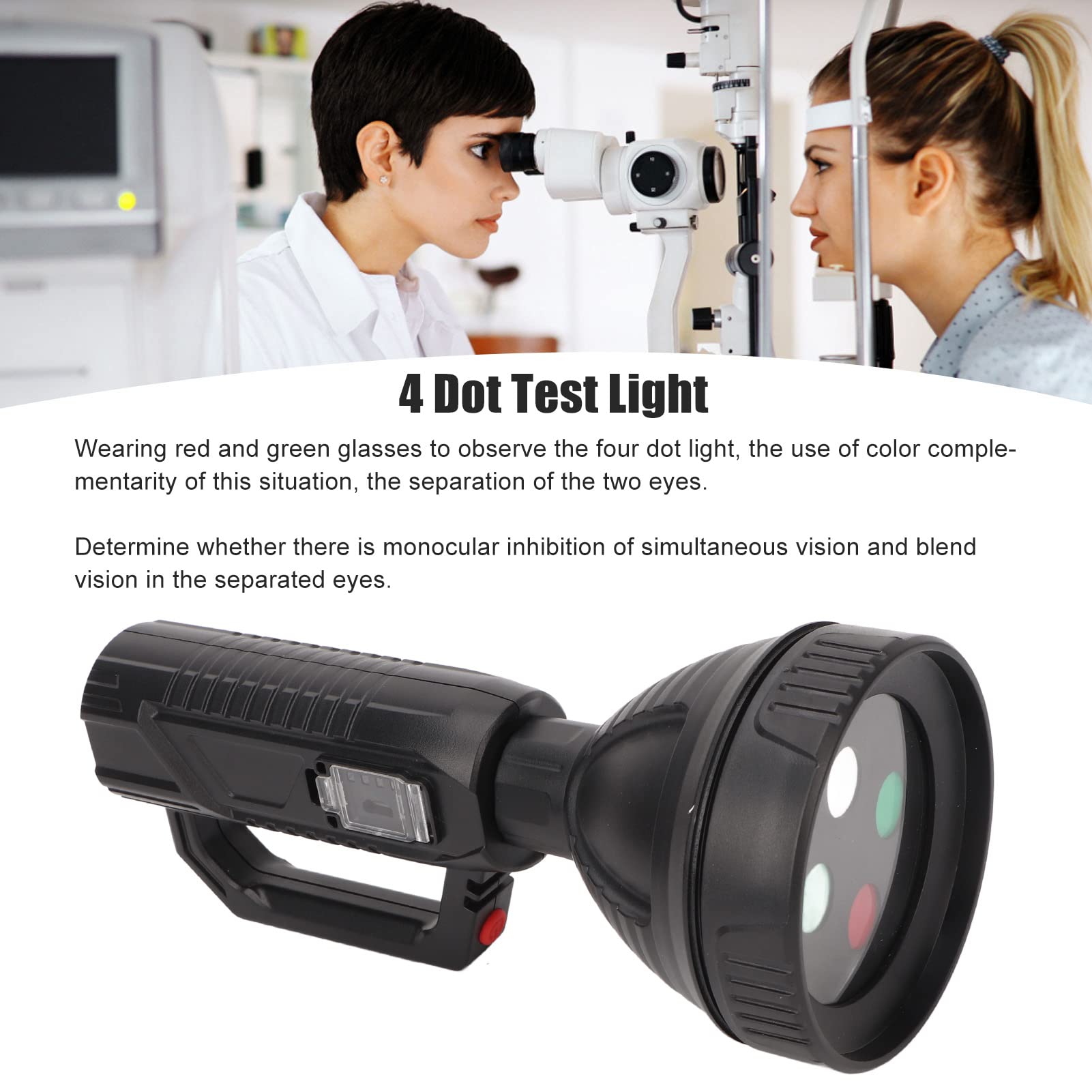 4 Point Ophthalmic Test Light Red Green Glasses 4 Point Vision Test Light for Eye Suppression