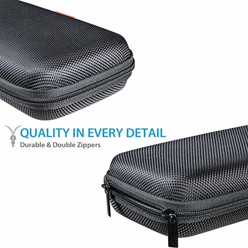 GLCON Portable Protection Hard EVA Case for External Battery,Cell Phone,GPS,Hard Drive,USB Charging Cable,Carrying Bag Mesh Inner Pocket,Zipper Enclosure,Durable Exterior,Universal Travel Pouch Bag