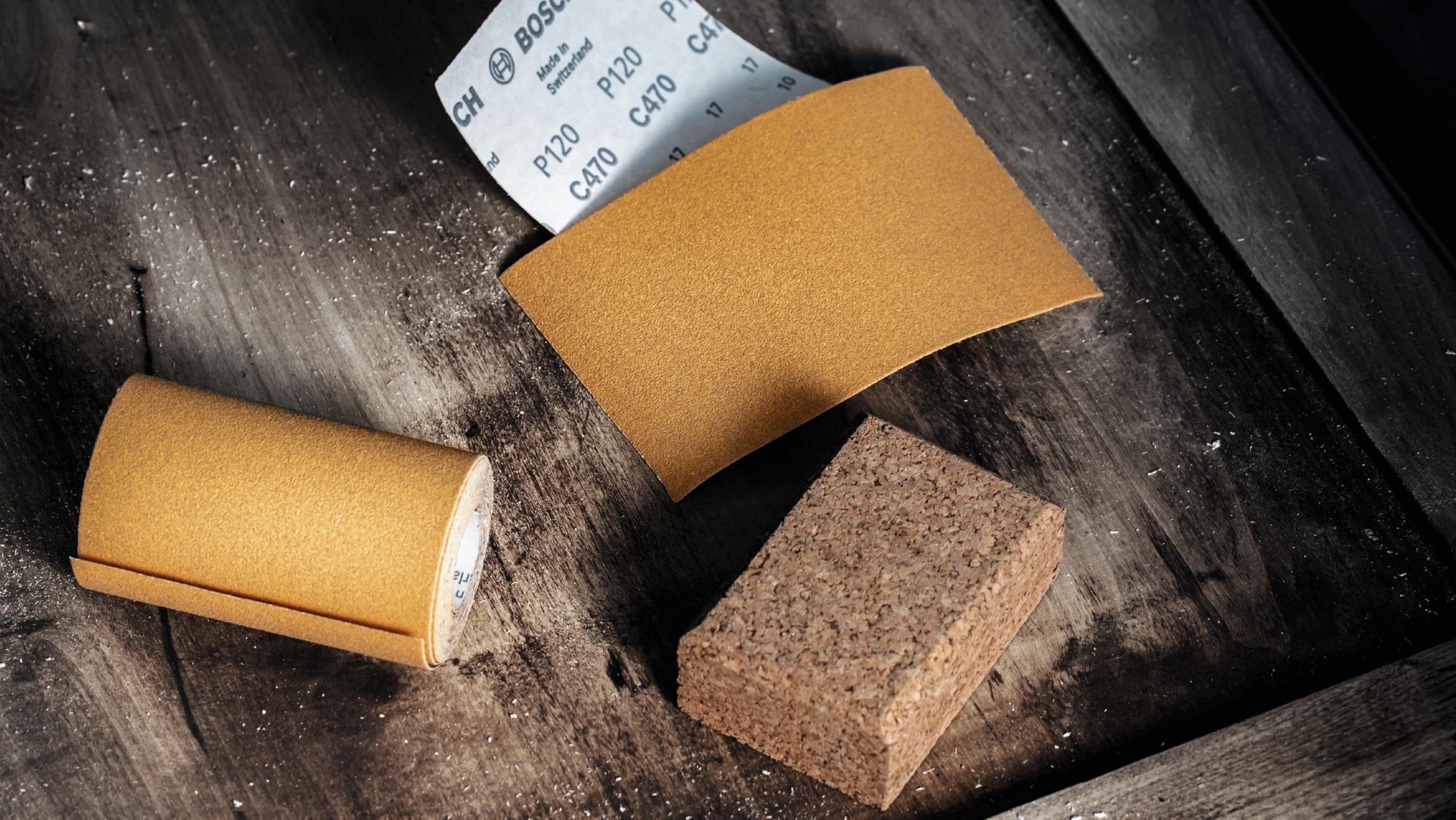 Bosch Professional 1x Expert C470 Sandpaper Roll (for Hardwood, Paint on Wood, Width 115 mm, Length 50 m, Grit 60, Accessories Hand Sanding)