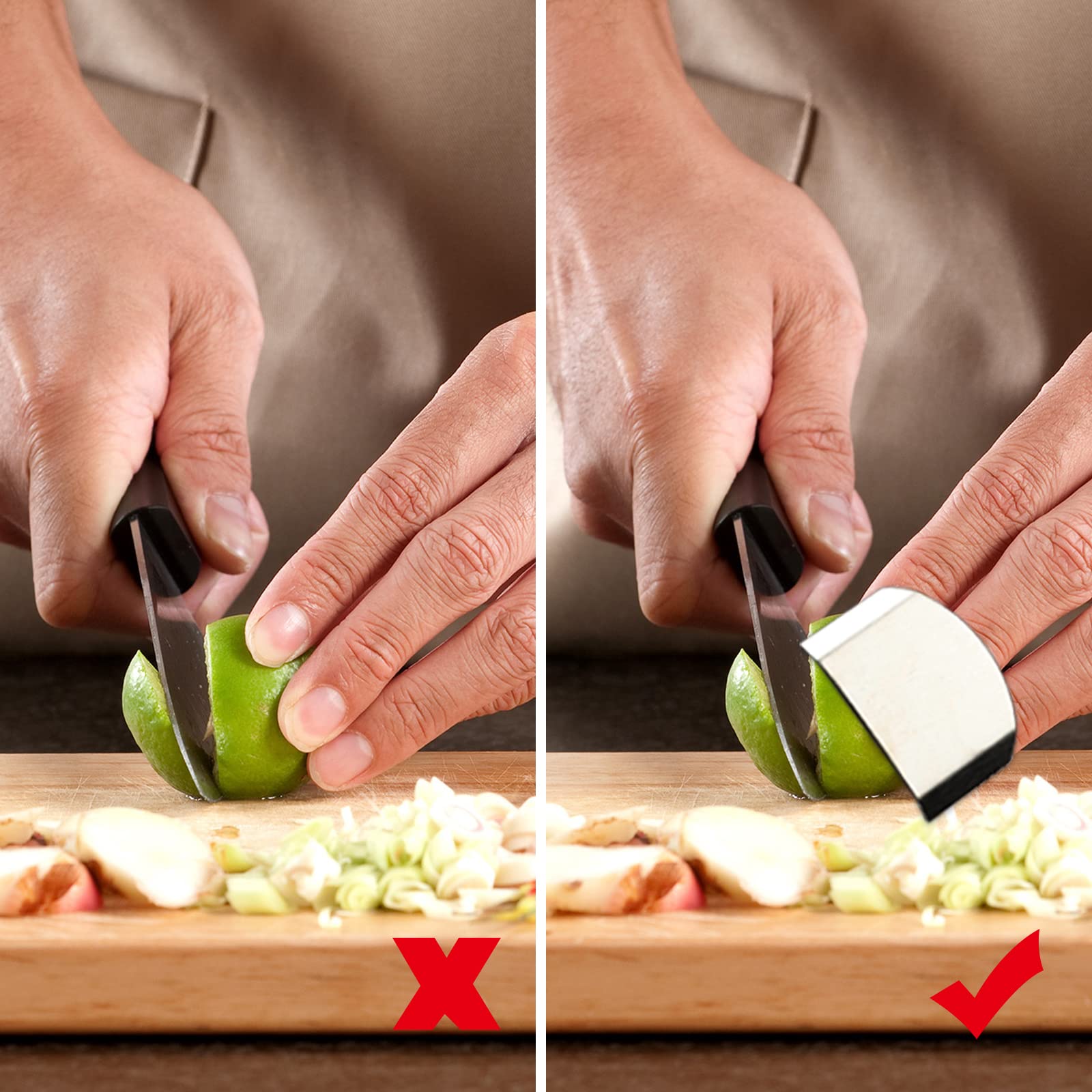 6PCS Finger Protector for Cutting Food Stainless Steel Finger Guards for Cutting Kitchen Knife Finger Shield for Cutting Slicing Chopping Food Vegetables (Double and Single Finger)