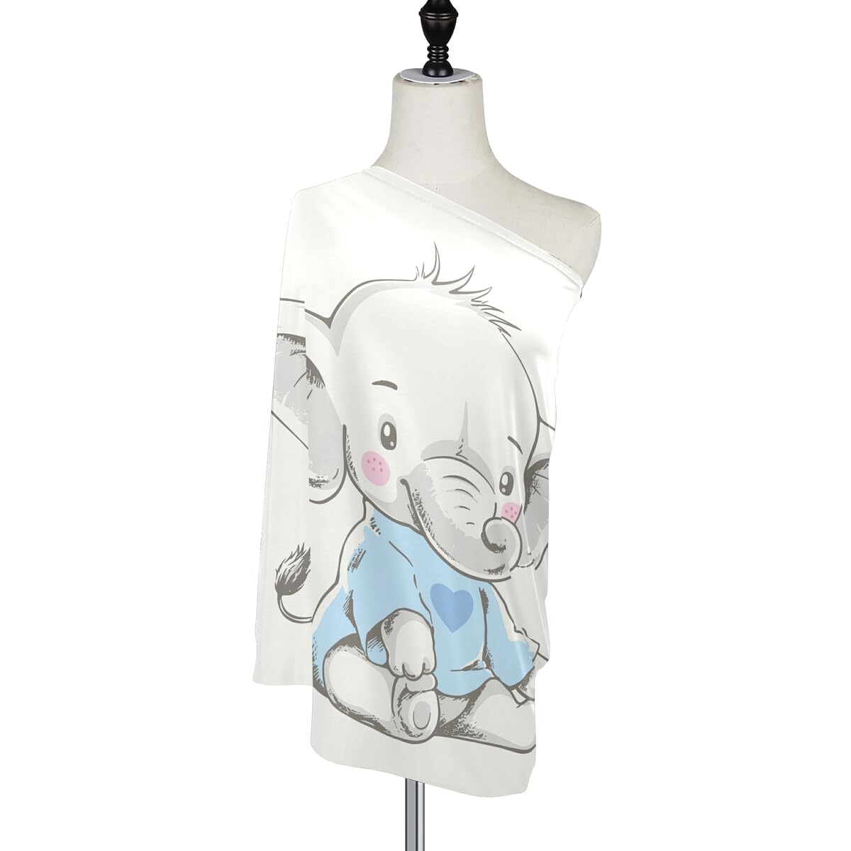 MNSRUU Baby Car Seat Covers Canopy Cover Blue Boy Elephant Baby Infant Stroller Cover Full Coverage Carseat Canopy Breathable Nursing Cover for Breastfeeding