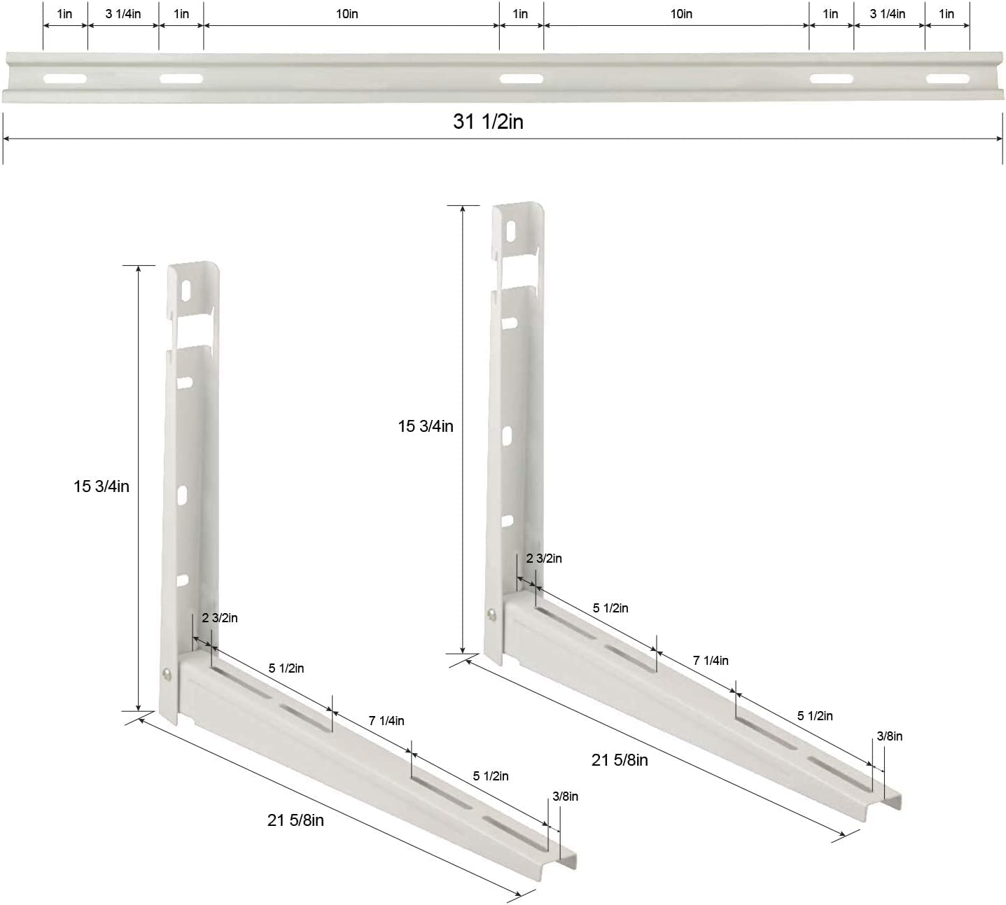 AllTek Mini-Split Air Conditioner Bracket, Outdoor Wall Mounted Heavy Duty Bracket for Outdoor Ductless AC, Heat Pumps, Condenser Units 9000-36000 BTU - 440 LBS