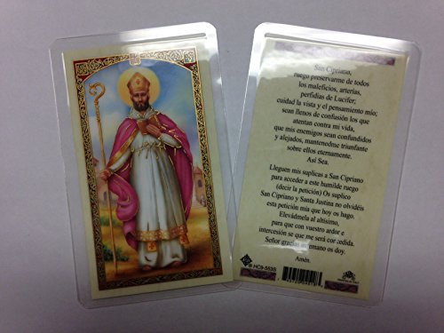 Holy Prayer Cards for Saint Cipriano (San Cipriano) of 2 in Spanish.