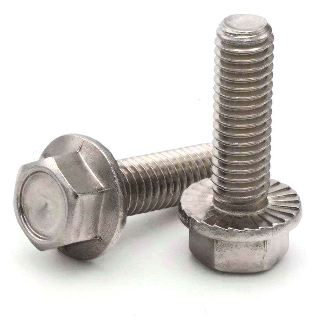 Hex Flange Serrated Cap Bolt Screws 18-8 Stainless Steel - 12-24 x 3/4 - Qty 25