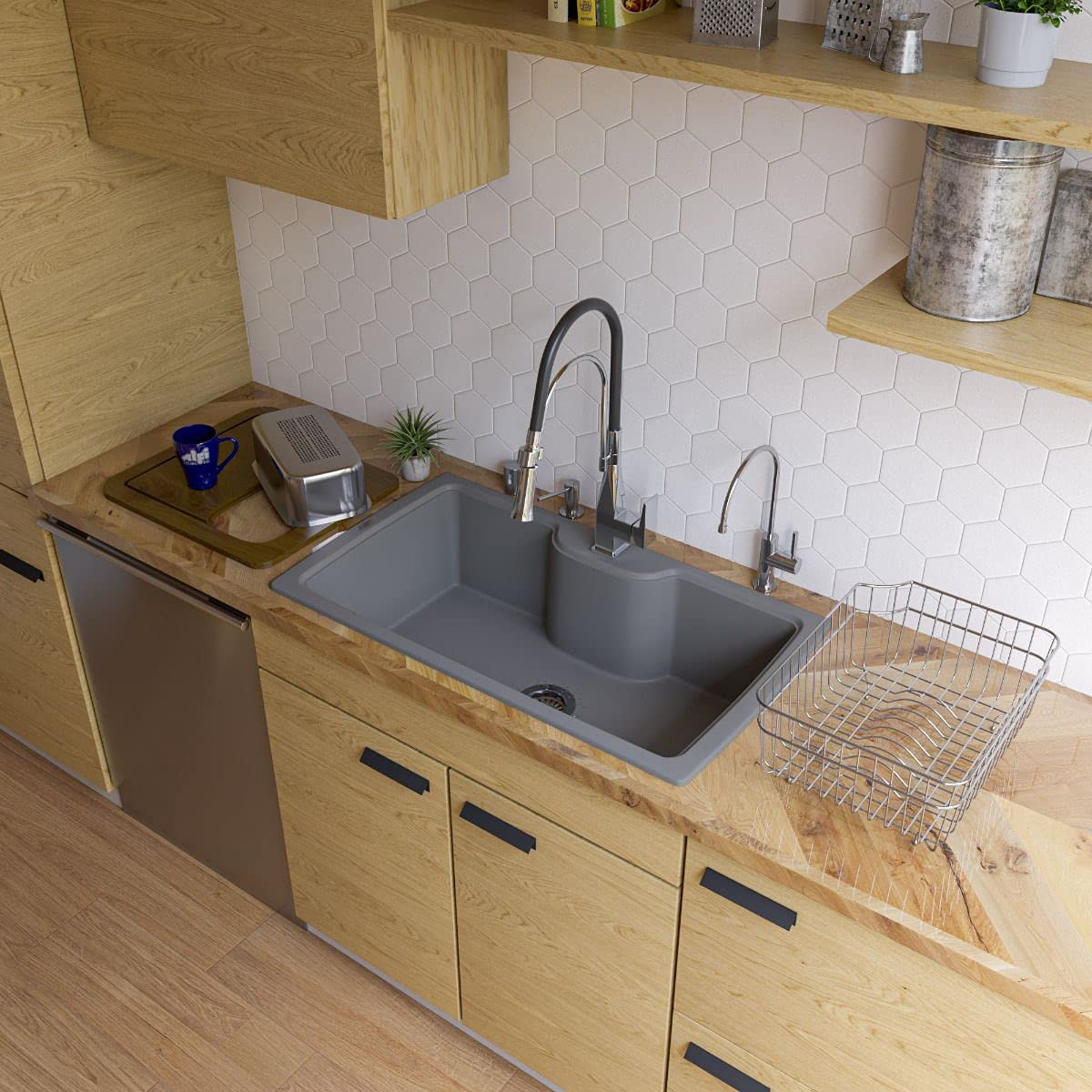 ALFI brand AB3520DI-T Kitchen Sink, Titanium