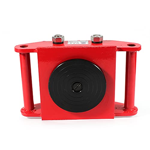 4 Rollers Industrial Machinery Mover, 13200 lbs (6 Tons) Capacity Machinery Skate Dolly, All-Steel Structure, 360 Degree Rotation (Red)