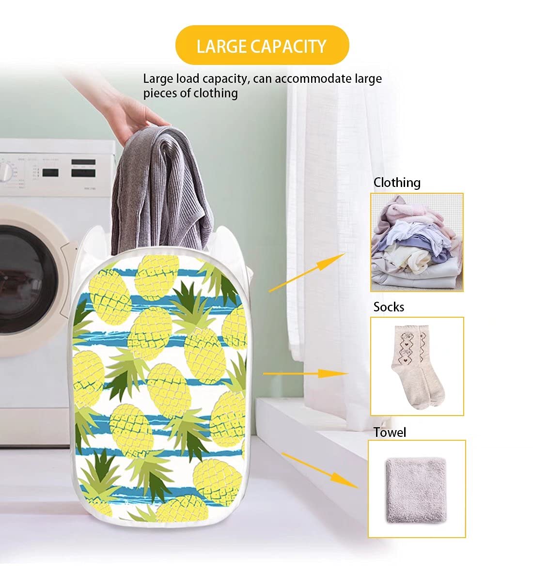 AFPANQZ Maple Cat Mesh Pop-up Laundry Hamper Collapsible Laundry Baskets with Side Pocket Steel Frame Foldable for Clothes Storage 61L, 13.5x13.5x21 inches