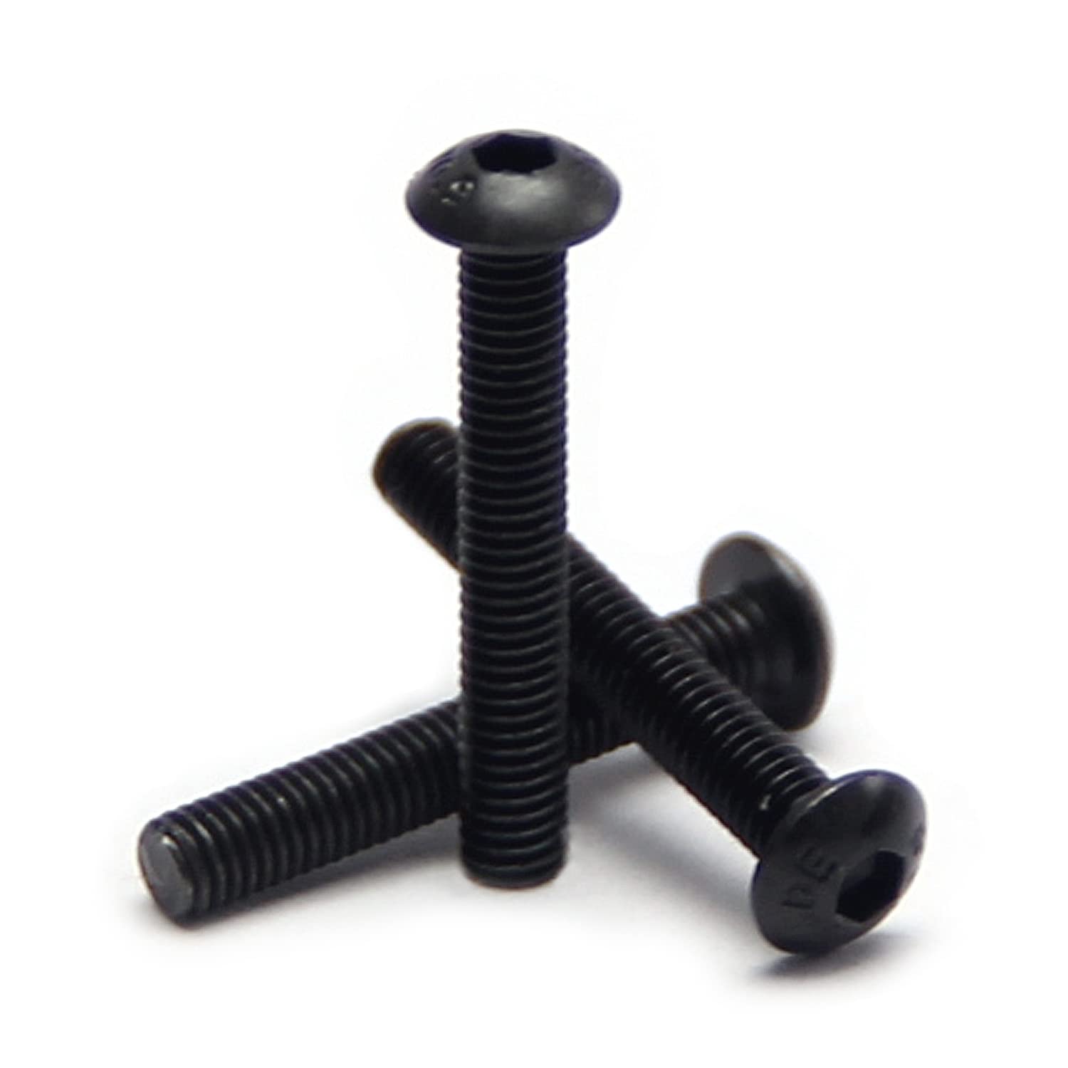 MroMax 50Pcs M3-0.5x20mm Hex Socket Head Machine Screws, Allen Drive, Carbon Steel Inner Hex Socket Round Head Screw Fasteners Furniture Bolts Black Tone