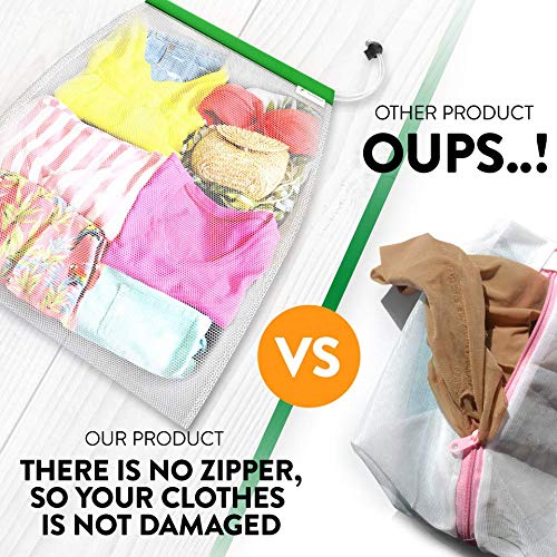 Mesh Laundry Bag for Delicates- 3 Pack 12βx10β Mesh Bag - Reusable Produce Bags - Small Nylon Mesh Laundry Bag for Vegetables, Garments, Grocery - Wash Organizer Bag for Washing Machine