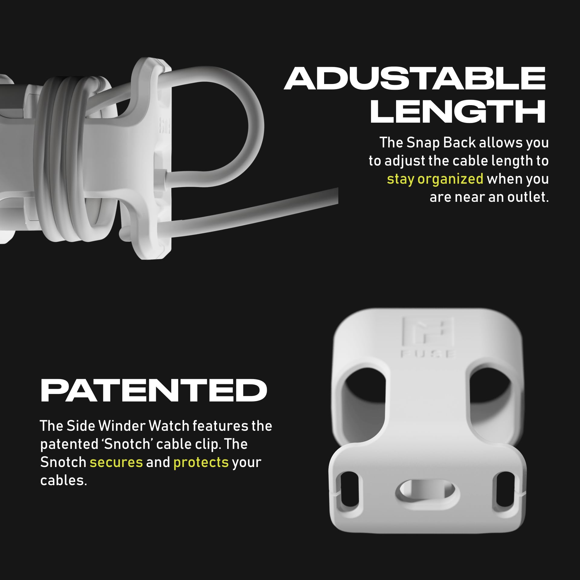 The Snap Back Charger Winder Compatible with Apple 20W/18W USB-C Chargers for Travel and Cable Management