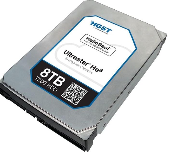 HGST Ultrastar HUH728080ALE600 (0F25739) He8, Helium Platform, Enterprise 8TB 7200 RPM 128MB Cache SATA 6.0Gb/s 7 pin Serial ATA 3.5" 512e ISE Internal Bare Hard disk drive; Advanced format technology