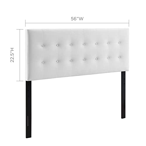 Modway Emily Full Biscuit Tufted Performance Velvet Headboard, White