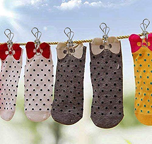 Home-X Clothes Pins 40 Pack, Metal Pins, Multi-Purpose Stainless Steel Wire, Cord Clothes Pins Utility Clips, Hooks for Home/Office-2 inch
