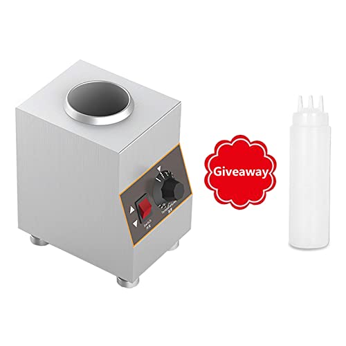 Commercial Food Sauce Warmer, 30~85℃ Temp Adjustable Cheese Warmer with 650ml Sauce Bottle, Electric Chocolate Jam Warmer for Hot Fudge Cheese Caramel