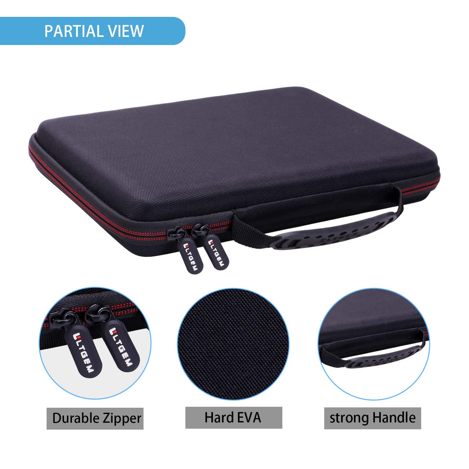LTGEM Tablet Case for Wacom Intuos Medium Bluetooth Graphics Drawing Tablet fits Model # CTL6100 - Hard Protective Cases for Travel and Home Storage