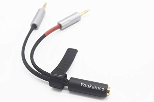 Youkamoo 2 x 3.5mm Male to 4.4mm Female Balanced 4 Pole 8 Core Silver Plated Headphone Earphone Audio Adapter Cable New in Box for PHA-3 3.5mm x 2 to 4.4mm