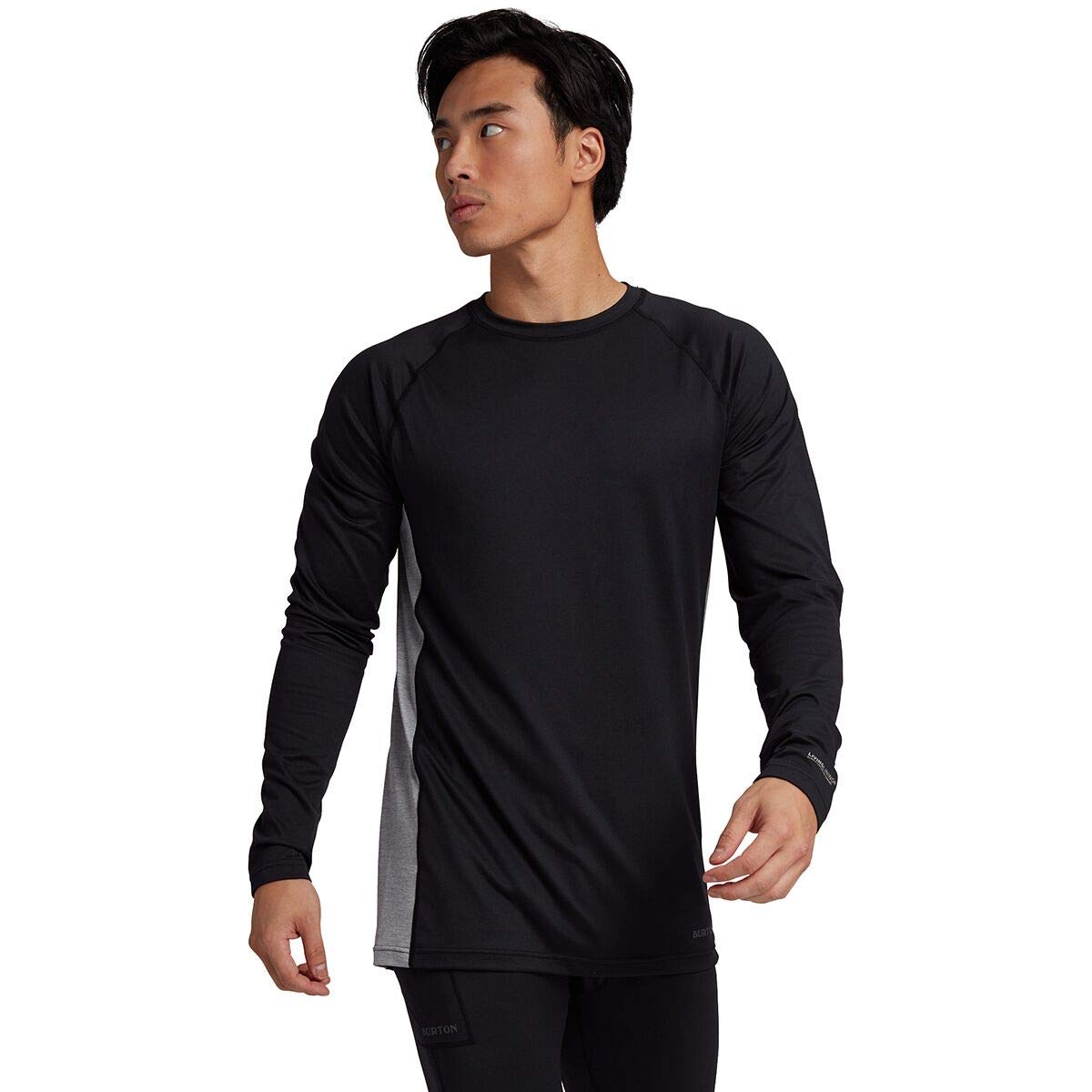 Burton Men's Standard Midweight X Base Layer Crewneck, True Black/Gray Heather, Medium