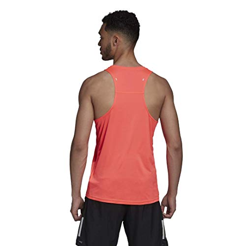 adidas Men's Own The Run Singlet Personal Best 3-Stripes, Signal Pink, X-Large
