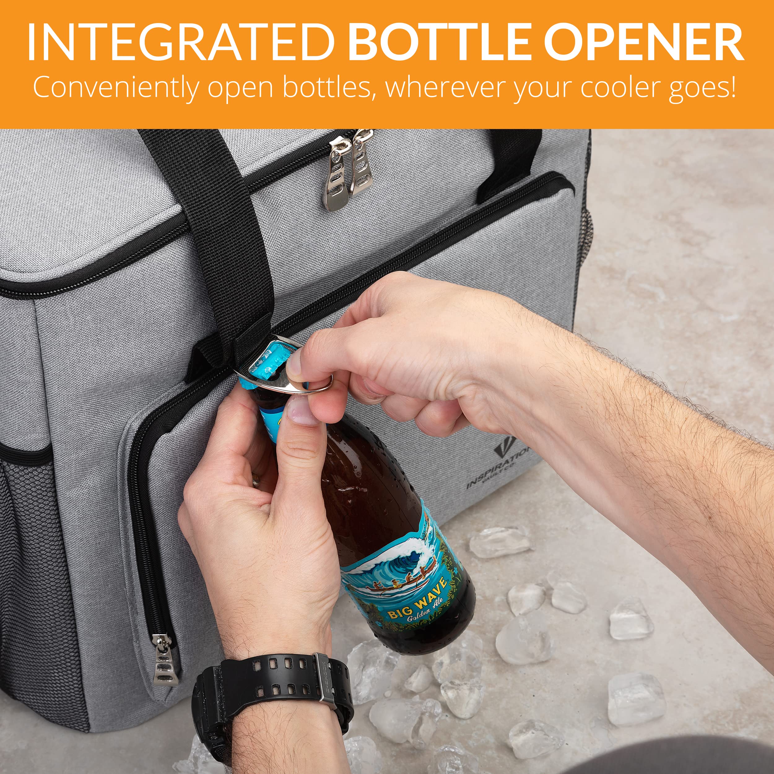 Large Soft Sided Cooler Bag - Portable, Collapsable, Insulated, and Leak Proof - 60 Can 40L Capacity Ice Chest - Great Coolers for Travel, Camping, Picnics, Tailgate, Beach, Boats, or Cars