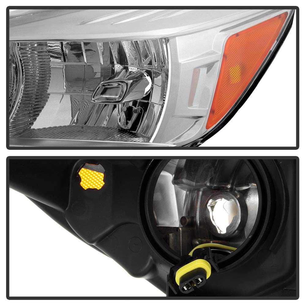 ACANII - For Halogen Model 2013-2016 Ford Escape Headlights Chrome Housing Headlamps Assembly Driver & Passenger Side