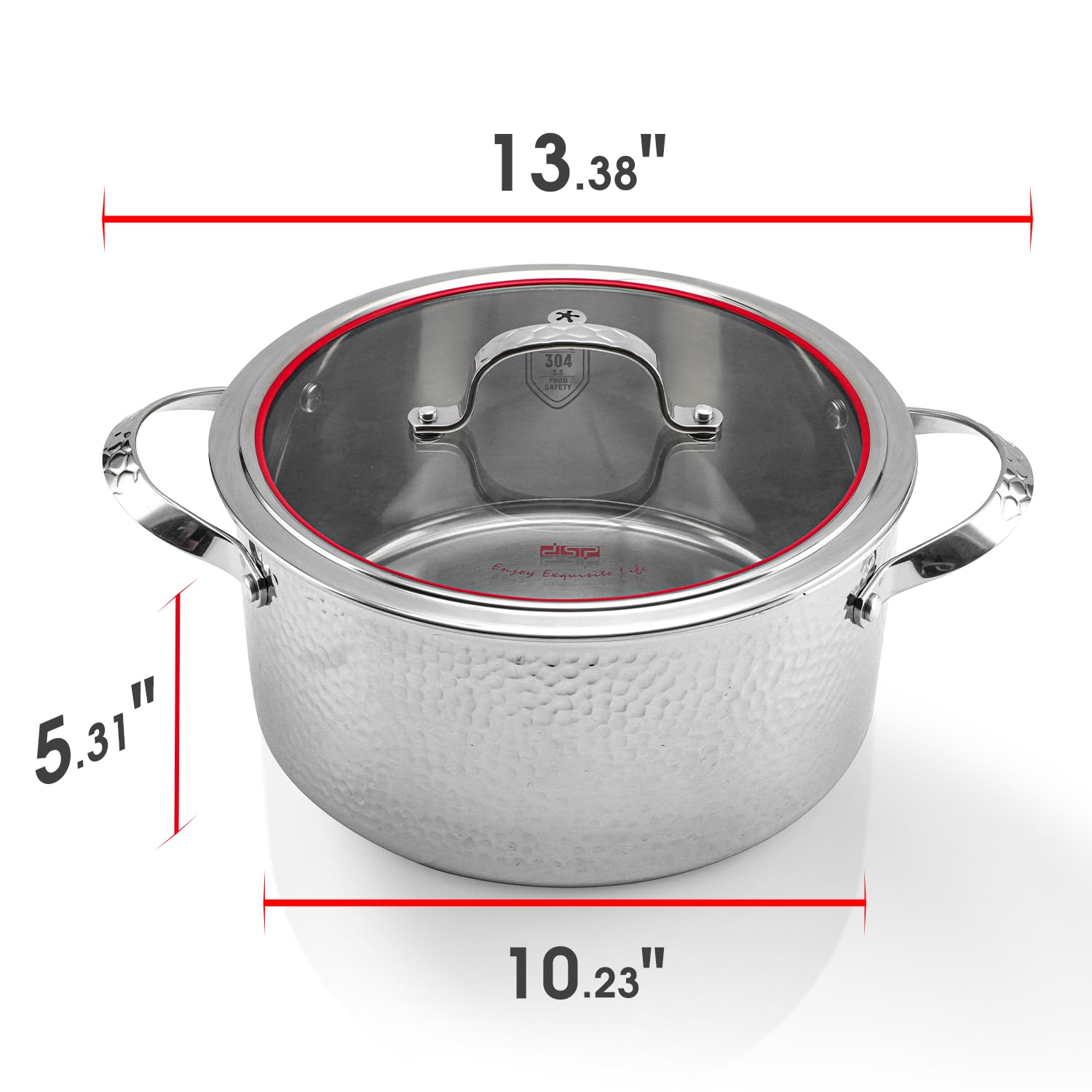 DSP Premium Stainless Steel Stockpot 5 Quart with Lid - Versatile Induction & Multi-Stove Compatible Large Cooking Pot, Ideal for Soup, Gumbo & Stew, Durable, Dishwasher Safe