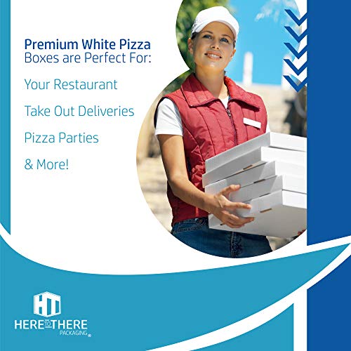 White Cardboard Pizza Boxes, Takeout Containers - 10 x 10 Pizza Box Size, Corrugated, Kraft β 50 Pack