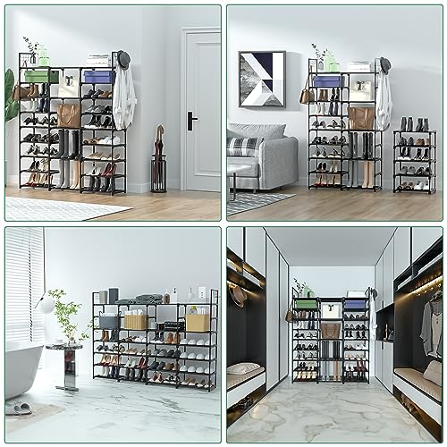 BALEINE 9 Tiers Shoe Rack Organizer, Vertical Large Capacity Shoe Storage Shelf Stackable Shoe Racks for Entry Hallway, Closet, Bedroom, Garage
