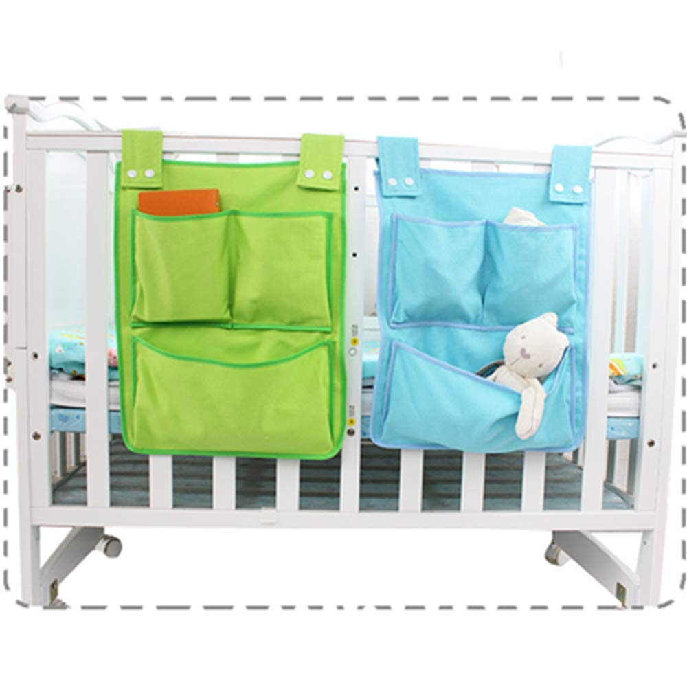 SiyuXinyi Pockets Bedside Storage Bag Caddy Hanging Diaper Organization for Baby Essentials, Hang on Crib, Practical Hanging Storage Bag, Suitable Dormitory, Double Bed, Bedside Storage!(Blue)